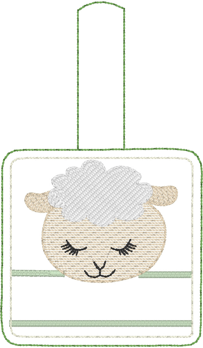 Lamb snap tab Personalized Tag for 4x4 hoops – Designs By Babymoon