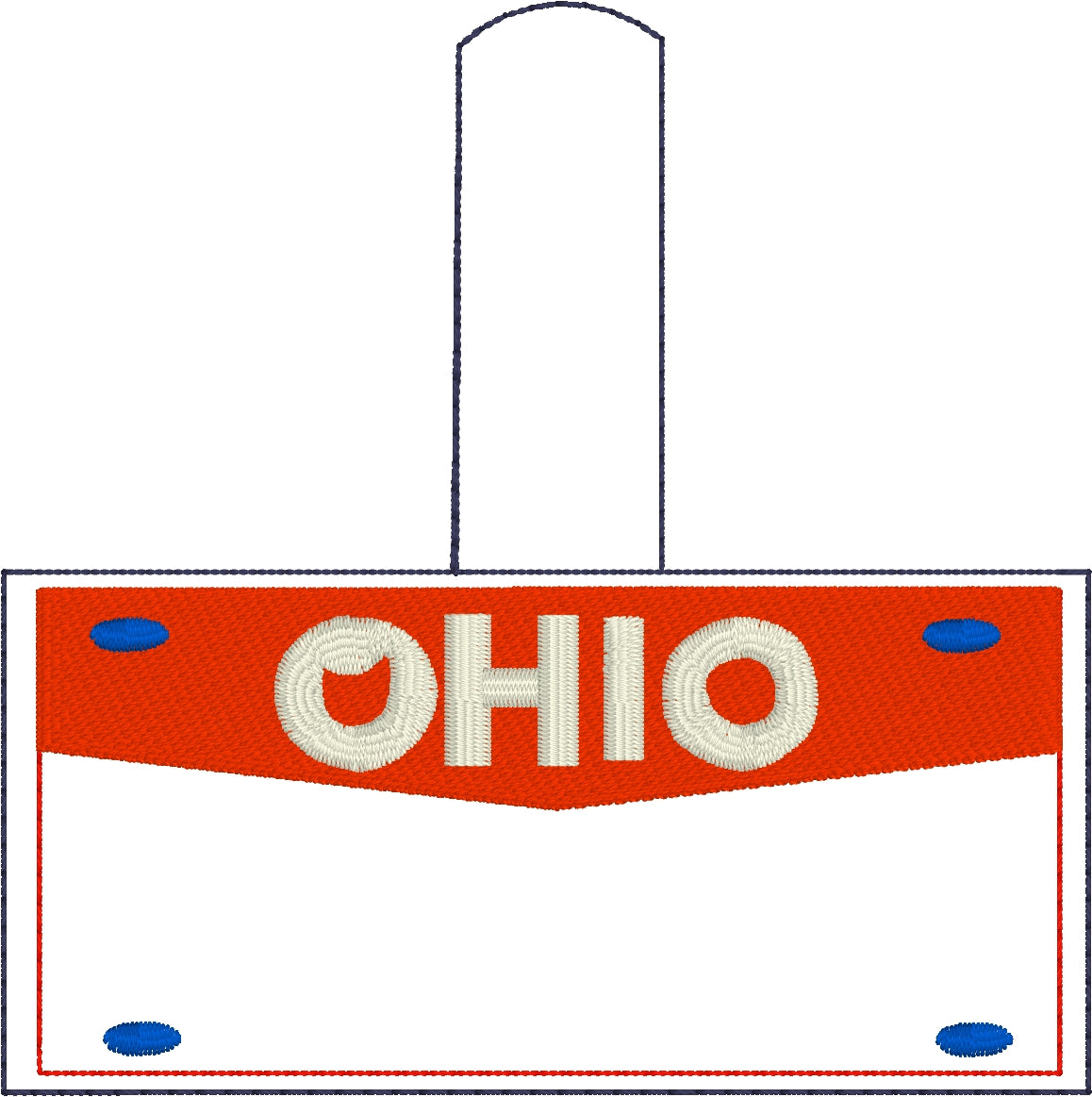 Ohio Plate Embroidery Snap Tab – Designs By Babymoon