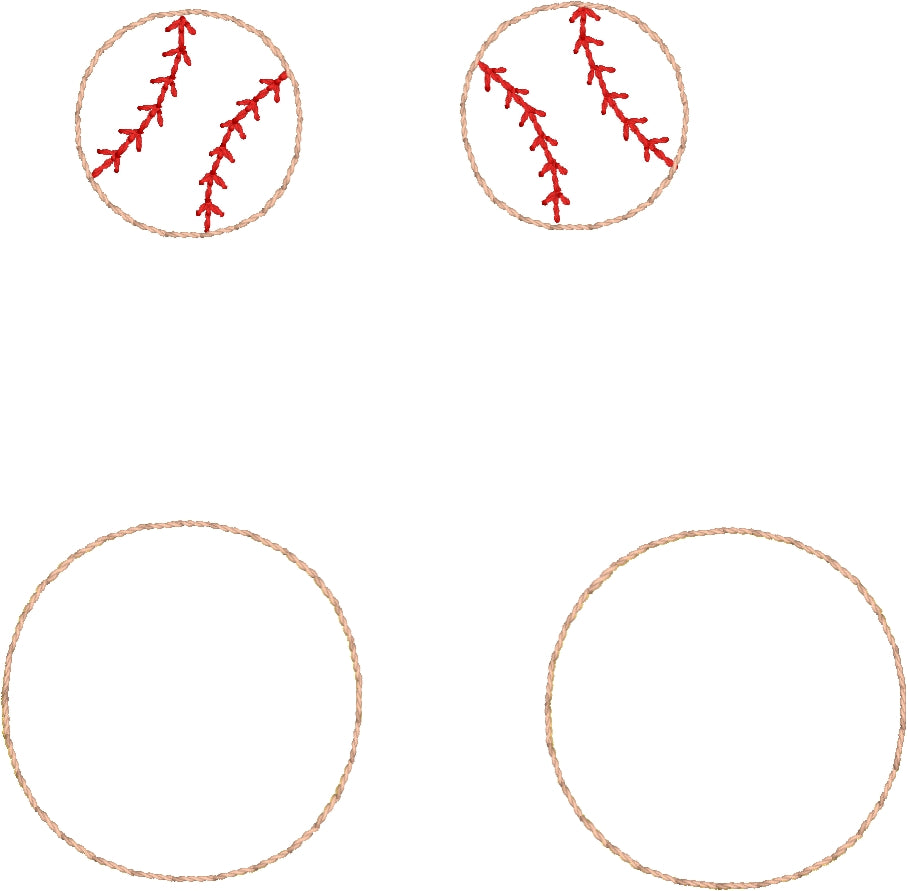 Baseball Softball Stitching ROUND Layers Earrings and Pendant embroide ...